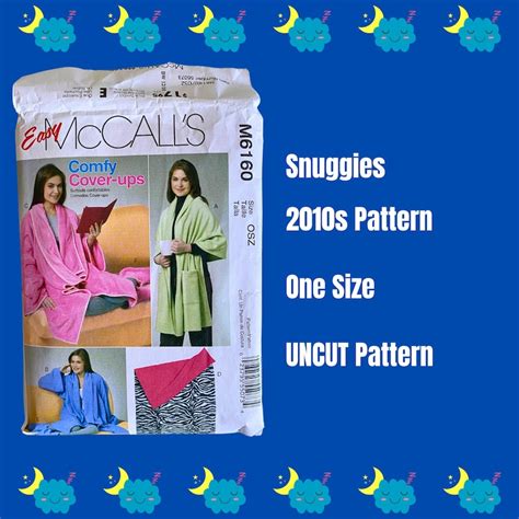 Mccalls M6160 Snuggie Sewing Pattern One Size Comfy Cover Ups