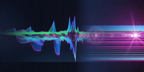 Abstract Background Color Graph Audio From Noisy Lines And Star Dark Technology Wireframe