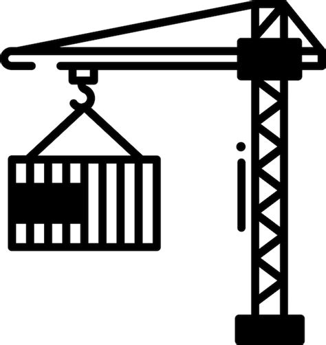 Ilustração Do Glifo E Do Vetor De Linha Do Contêiner De Carga Vetor