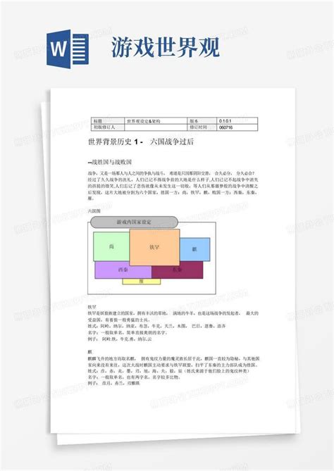 游戏世界观word模板下载编号lryjydbp熊猫办公