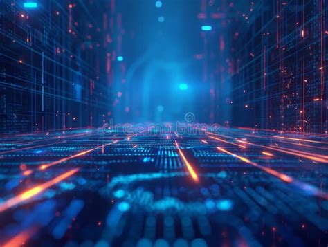 Futuristic Digital Grid With Glowing Nodes Stock Image Image Of Pattern Connection 320145131