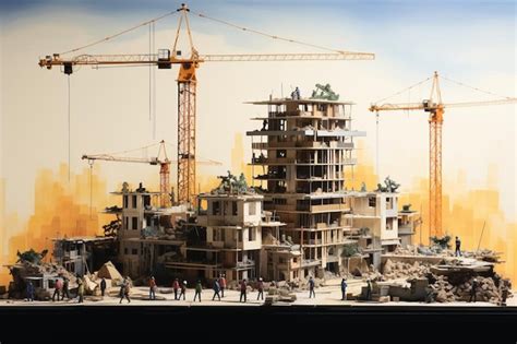 Premium Photo Tower Crane With Construction Workers Assembling Components Best Tower Crane Picture