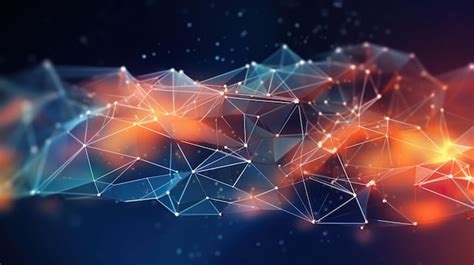 Premium Ai Image A Blue And Orange Abstract Background With Lines And Dots Generative Ai Image