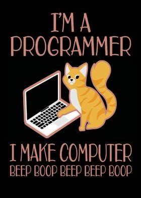Programmer Cat Poster Picture Metal Print Paint By Metal Posters Displate Cat Posters