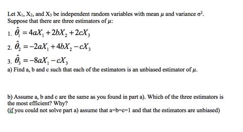 Let X1 X2 And X3 Be Independent Random Variables