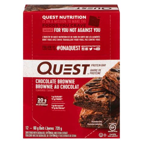 Quest Protein Bar Chocolate Brownie 12 X 60g Nutrition Bars At Low
