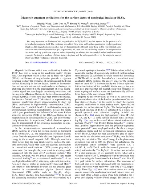 Pdf Magnetic Quantum Oscillations For The Surface States Of