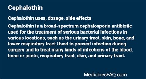 Cephalothin Uses Dosage Side Effects Food Interaction And Faq