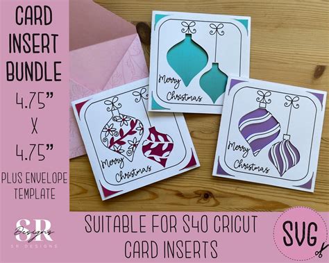 Svg Christmas Insert Card Bundle Cricut S40 Insert Card Christmas