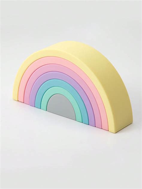Silicone Rainbow Stacking Toy Color Sorting 7 Pcs Stacking Game