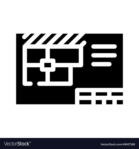 Architectural Plans Drafter Glyph Icon Royalty Free Vector