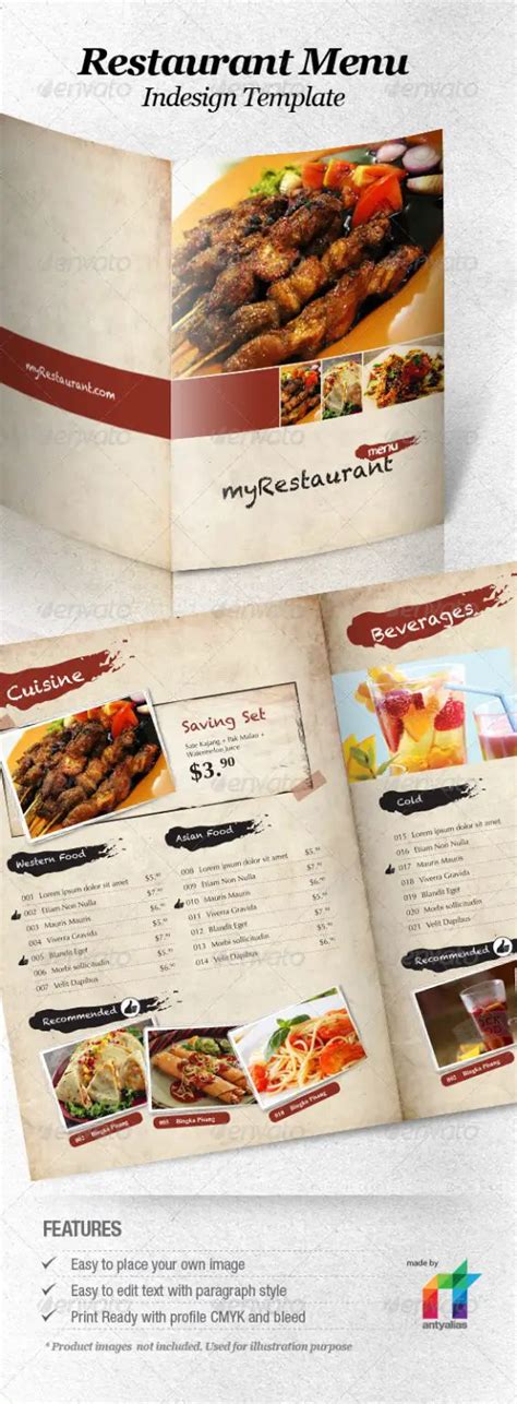 PSD InDesign Food Menu Templates For Restaurants Full Overview