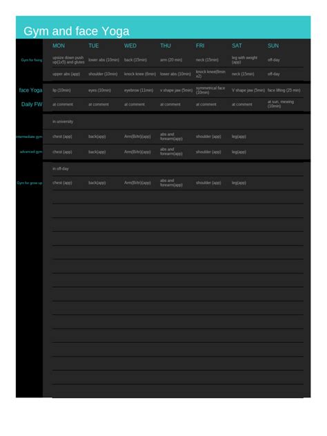 Fw And Bw Routine Pdf Anatomy Human Anatomy