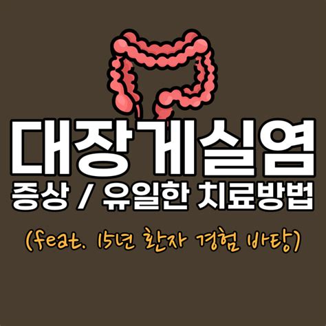 대장게실염 증상유일한 치료방법 Feat 15년 환자 경험 바탕 네이버 블로그