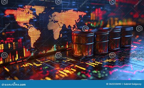 World Map With Oil Barrels Aligning Major Oil Producing Countries