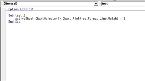 excel vba グラフのプロットエリアの枠線の太さを変更する plotarea、format line weight ｜ リリアのパソコン学習記