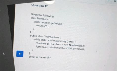 Question 17 Given The Following Class Numbers StudyX