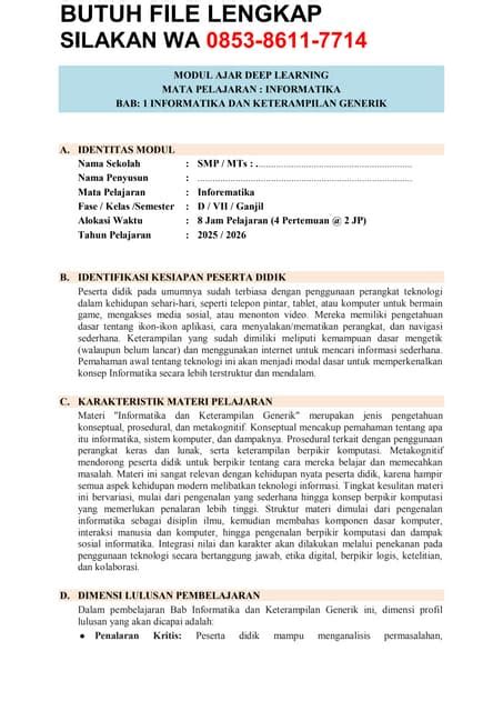 Modul Ajar Informatika Kelas X Smk Sma Ma Pdf
