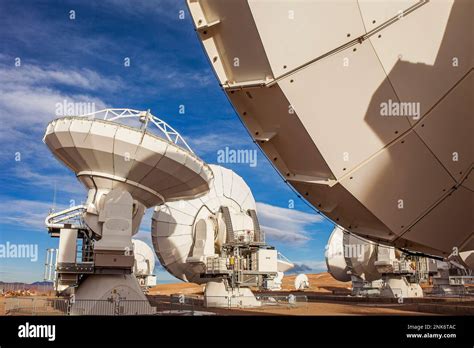 Alma Observatory Antennas In Plain Of Chajnantor 5000 Meters Of