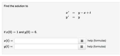 solved find the solution tox y x ty yif x 0 1 ﻿and