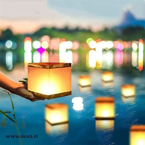 Aluminium Candle Square Chinese Floating Lantern Waterproof River Paper