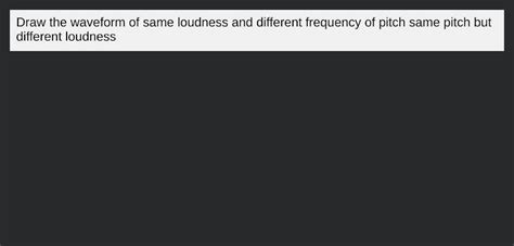 Draw The Waveform Of Same Loudness And Different Frequency Of Pitch Same
