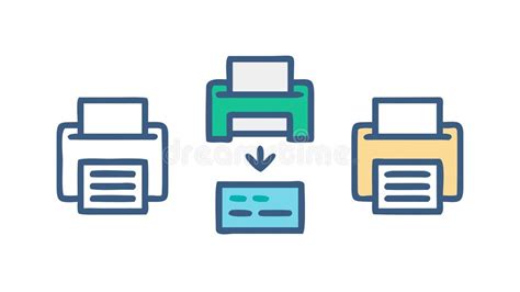 Colorful Document And Printer Task Icons For Business Apps Vector