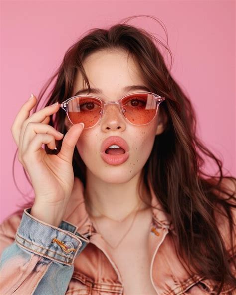 Attractive Woman With Beach Glasses Summer Look Beauty Concept And