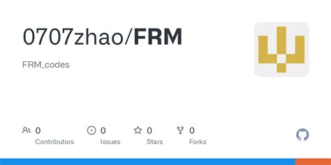 Github 0707zhaofrm Frmcodes