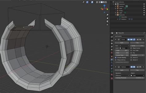 modeling missing faces after adding boolean modifier blender stack