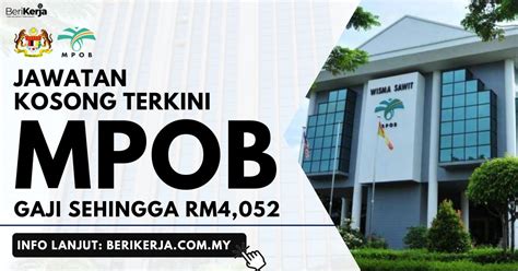 Lembaga Minyak Sawit Malaysia MPOB Buka Pengambilan Jawatan Terkini