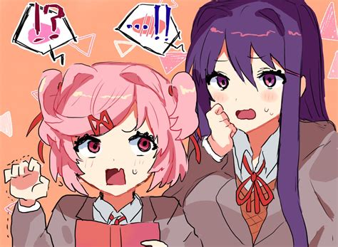 Natsuki And Yuri Noticing Each Other~ 💗💜 By Sooosakusleep On Twitter