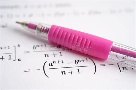 Pen On Mathematic Formula Exercise Test Paper In Education School Stock Image Image Of Algebra