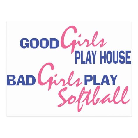 Bad Girls Play Softball Postcard Zazzle
