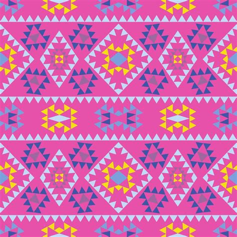 Geometric Ethnic Pattern With Square Triangle Diagonal Abstract