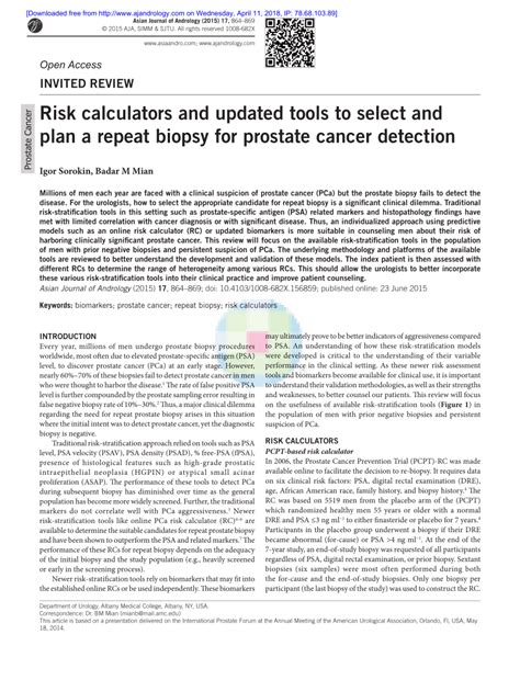 Prostate Cancer Risk Calculator Cleveland Clinic Cancerwalls