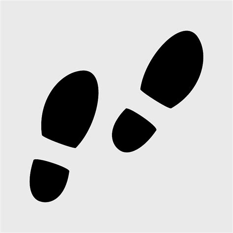 Footprint Icons Black And White Steps Monochrome Footprints Line Art