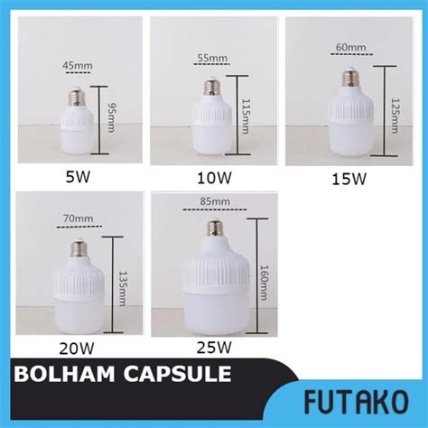 Jual Lampu Bohlam Led Kapsul Capsule Tabung W W W W Kapsul W Tanpa Bubble Kab
