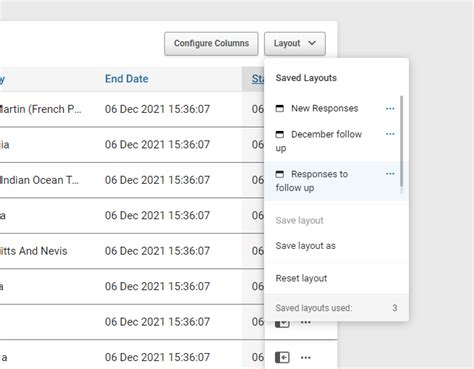 Save Custom Response Table Layouts Product Update Smartsurvey