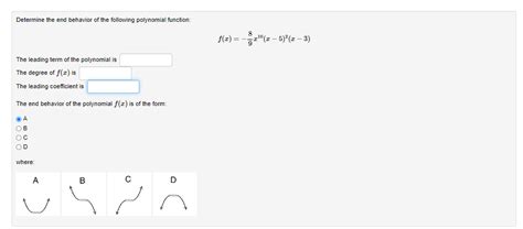 Solved Determine The End Behavior Of The Following Chegg