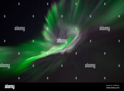 Aurora Borealis Overhead Coronal Mass Ejection Produced These Green