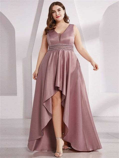 Womens V Neck High Low Cocktail Party Dresses Robe Soirée Grande