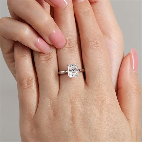 Crushed Ice Oval Moissanite Hidden Halo Ring