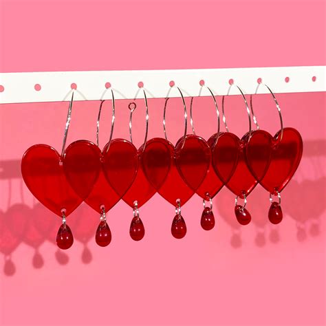 Bleeding Heart Earrings Candy Doll Club