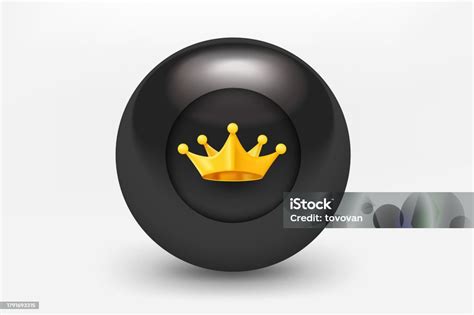 황금 왕관 아이콘이 있는 검은 공입니다 3d 벡터 일러스트 레이 션 0명에 대한 스톡 벡터 아트 및 기타 이미지 0명 3차원 형태 개념 Istock
