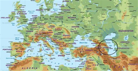 World Map Azerbaijan Baku