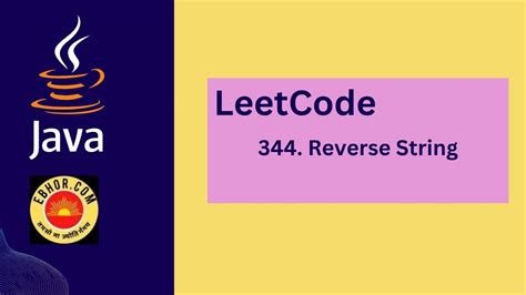 Reverse String Leetcode 344 Java Swap With Clean Code Explained In