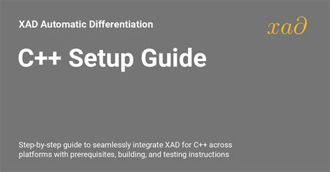 C Setup Guide Xad Automatic Differentiation