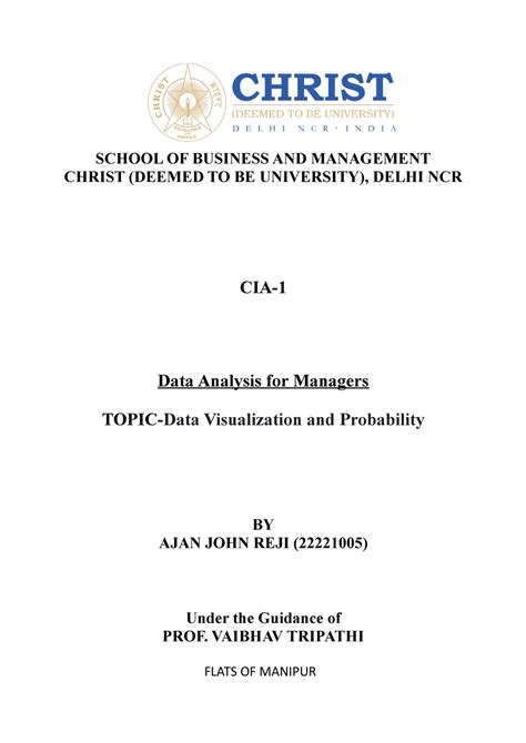Cia Of Data Analysis School Of Business And Management Christ
