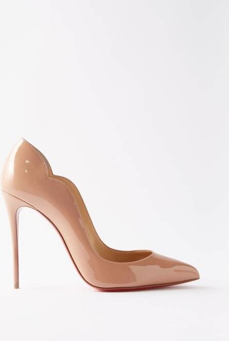 Christian Louboutin Hot Chick 100 Scalloped Patent Leather Pumps